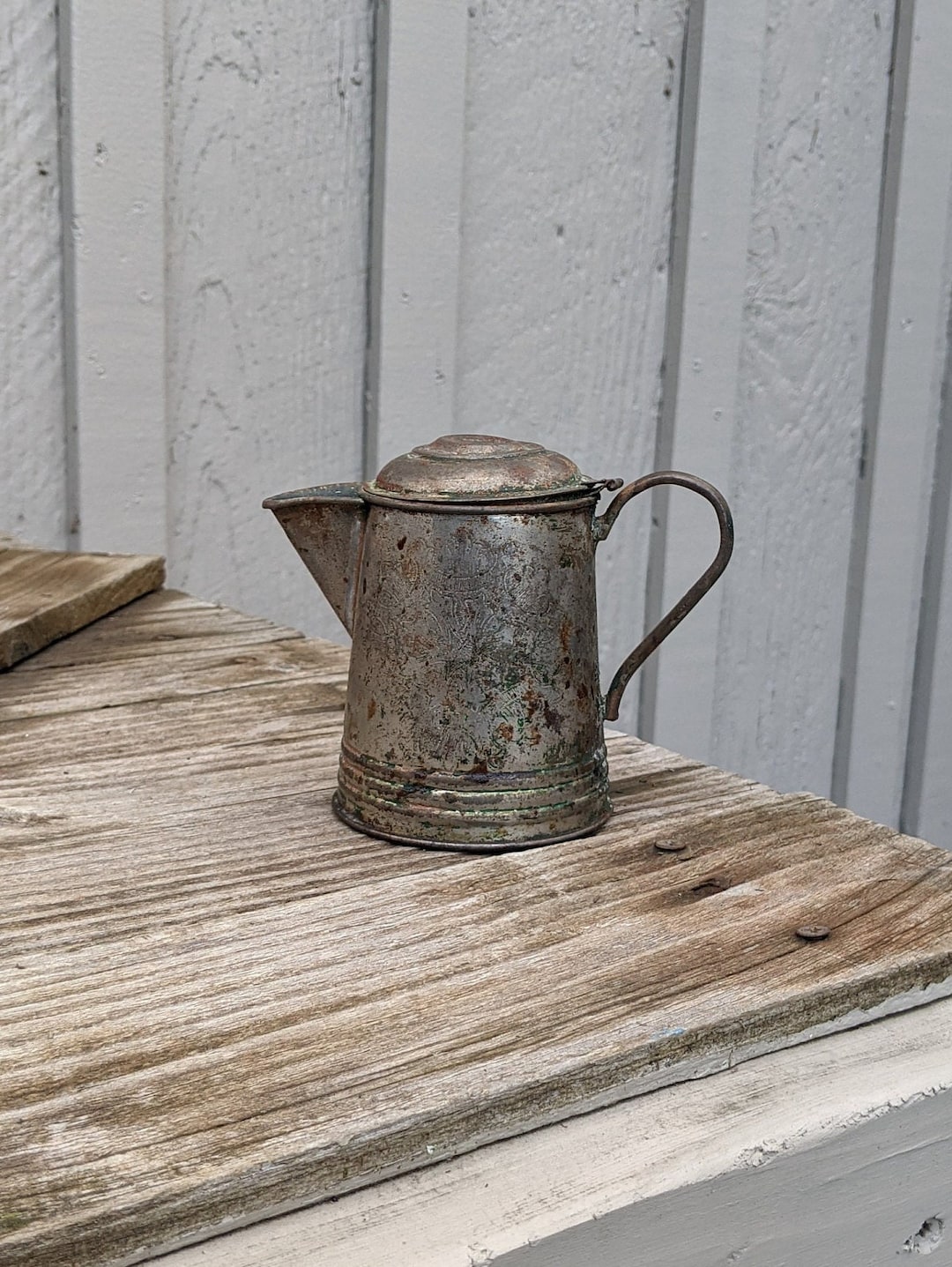 Old Mini Tin Coffee Pot - Etsy