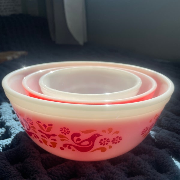 Pyrex Bowls Rooster - Etsy