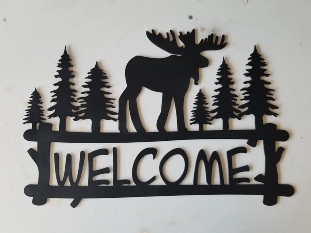 Moose Welcome Sign - Etsy