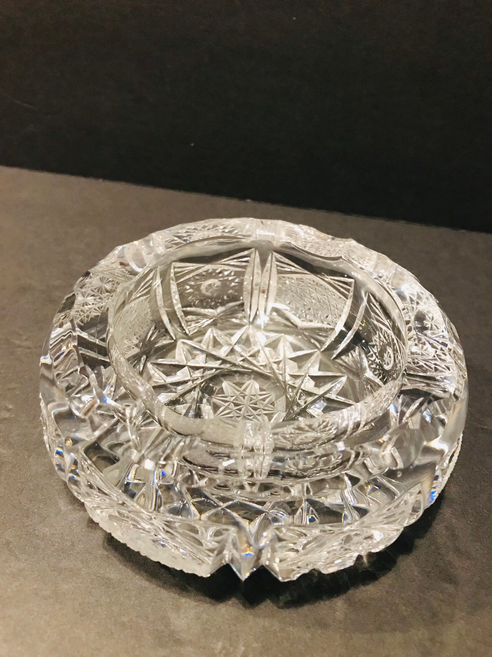 Vintage Mid Century Dish Cut Crystal Ash Tray Hob Stars 4.5 - Etsy