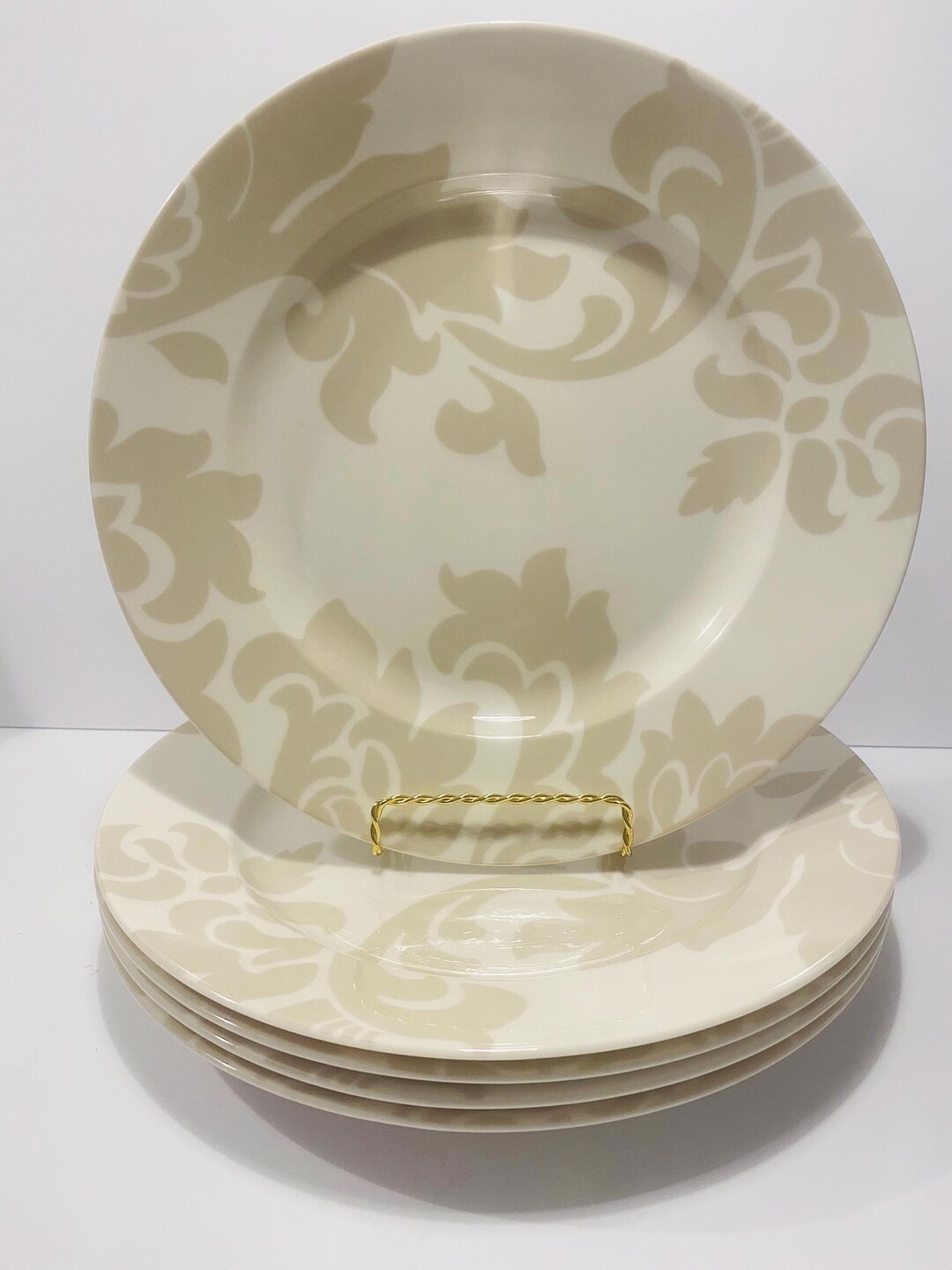 Martha Stewart Lisbon Grey Set of 5 Dinner Plates 11” Macy’s Exclusive ...