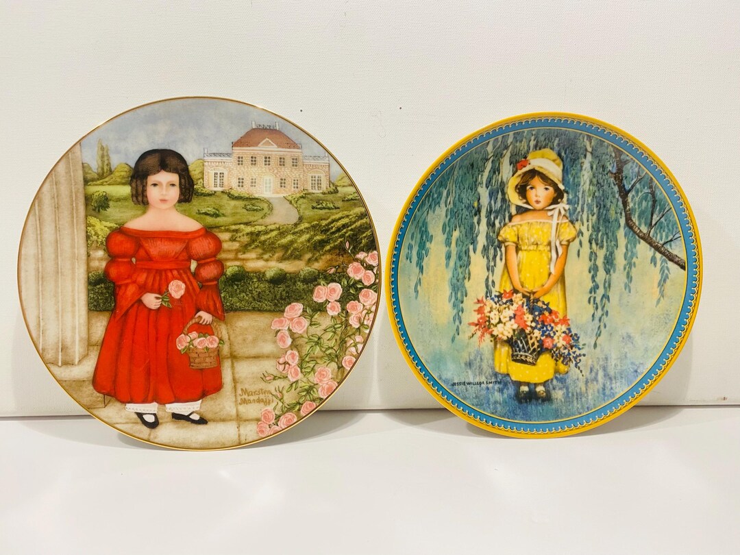 Set of 2 Knowles Collectors Plates “ Abigail in Rose Garden” & “easter ...