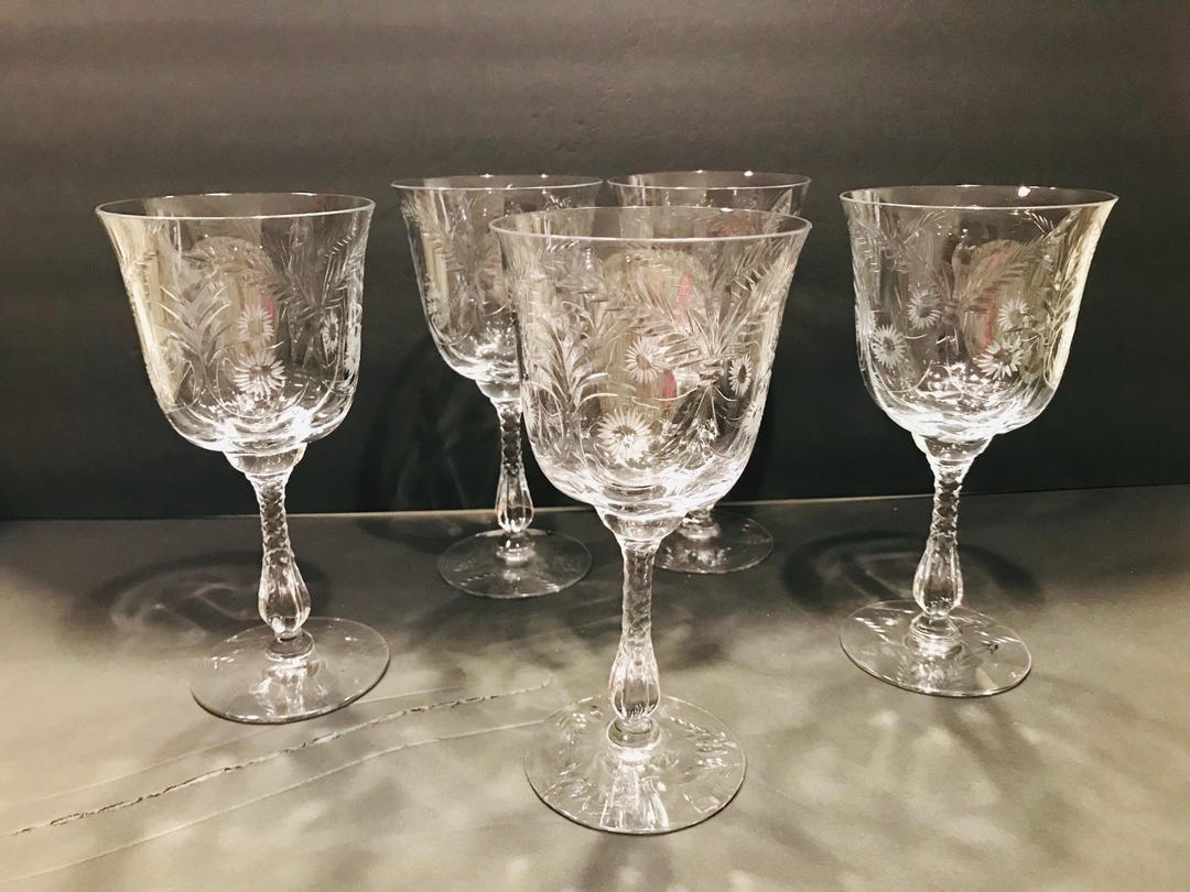 Rare Tristan by DUNCAN & MILLER Set of 5 Water Goblets 7.25” - Etsy