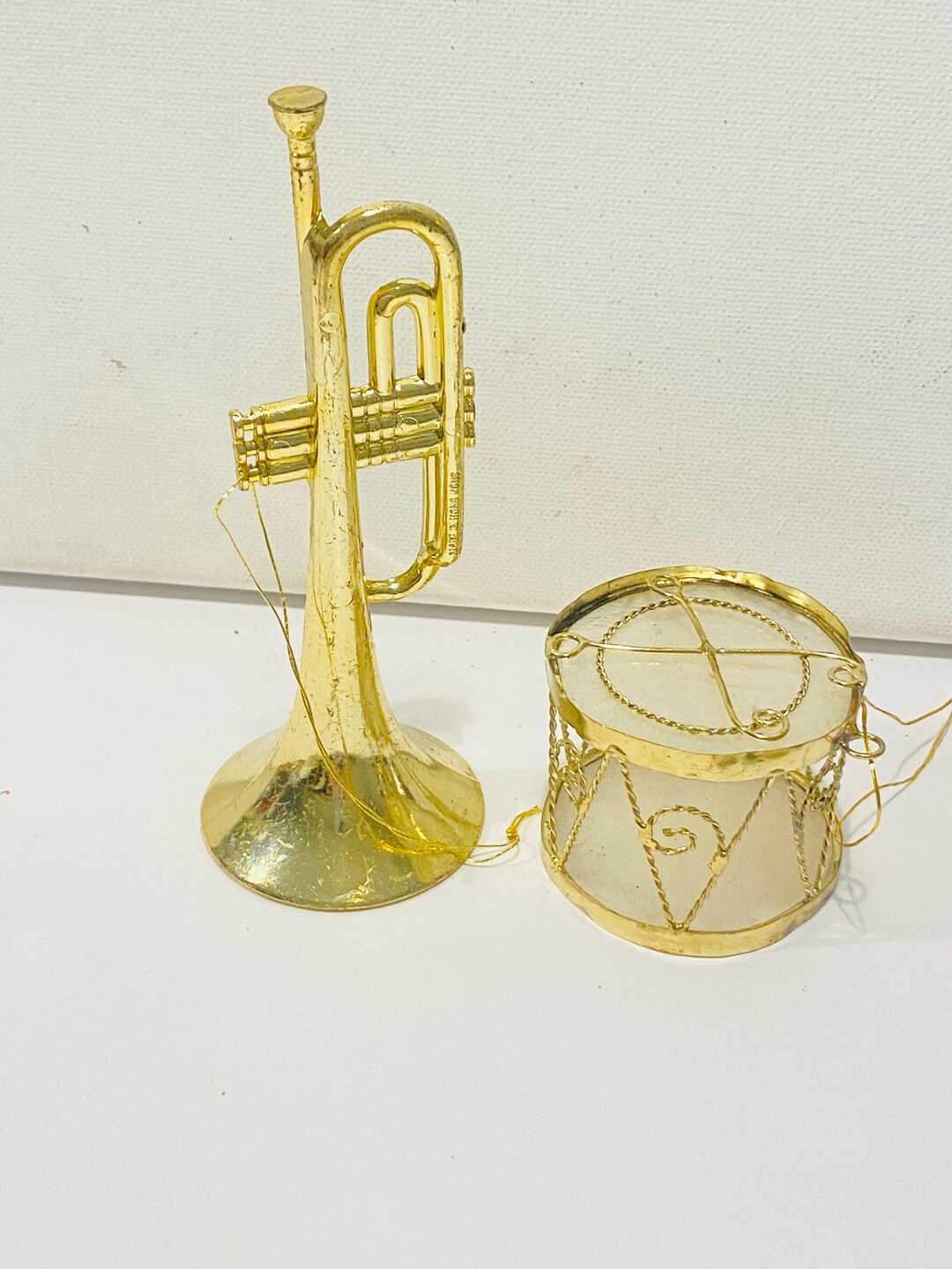 Vintage Christmas Ornament Musical Instruments Set of 2. - Etsy
