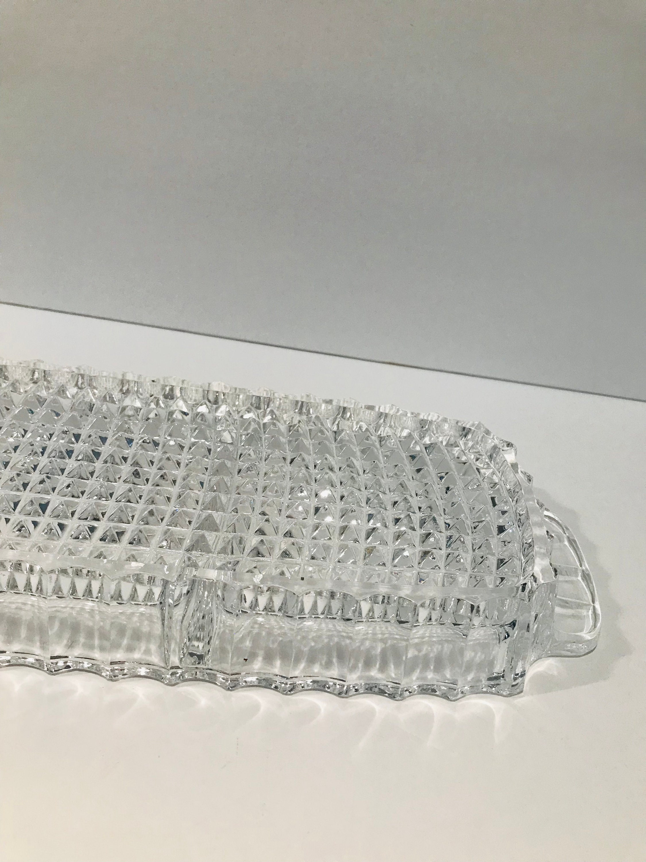 Vintage Bohemian Czech Republic Lead Crystal 3 Section Divided - Etsy