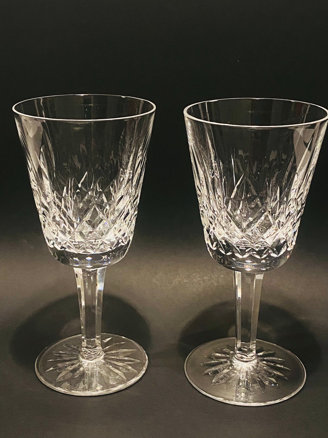 Vintage Waterford Crystal Lismore Pattern Set of 2 Wine Glasses 5.5 ...