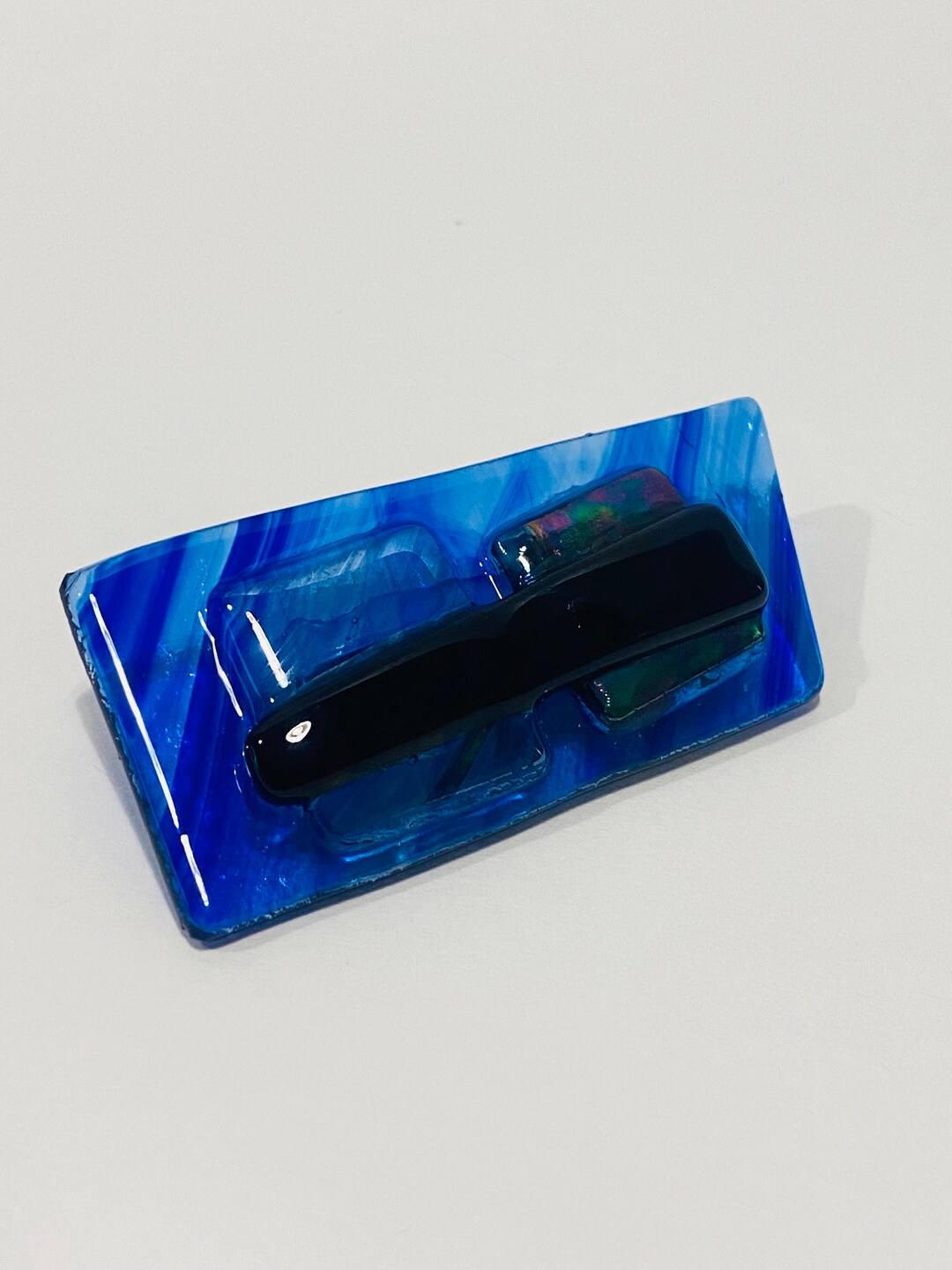 Vintage Art Deco Royal Blue Glass Brooch Very Rare 2.5” - Etsy