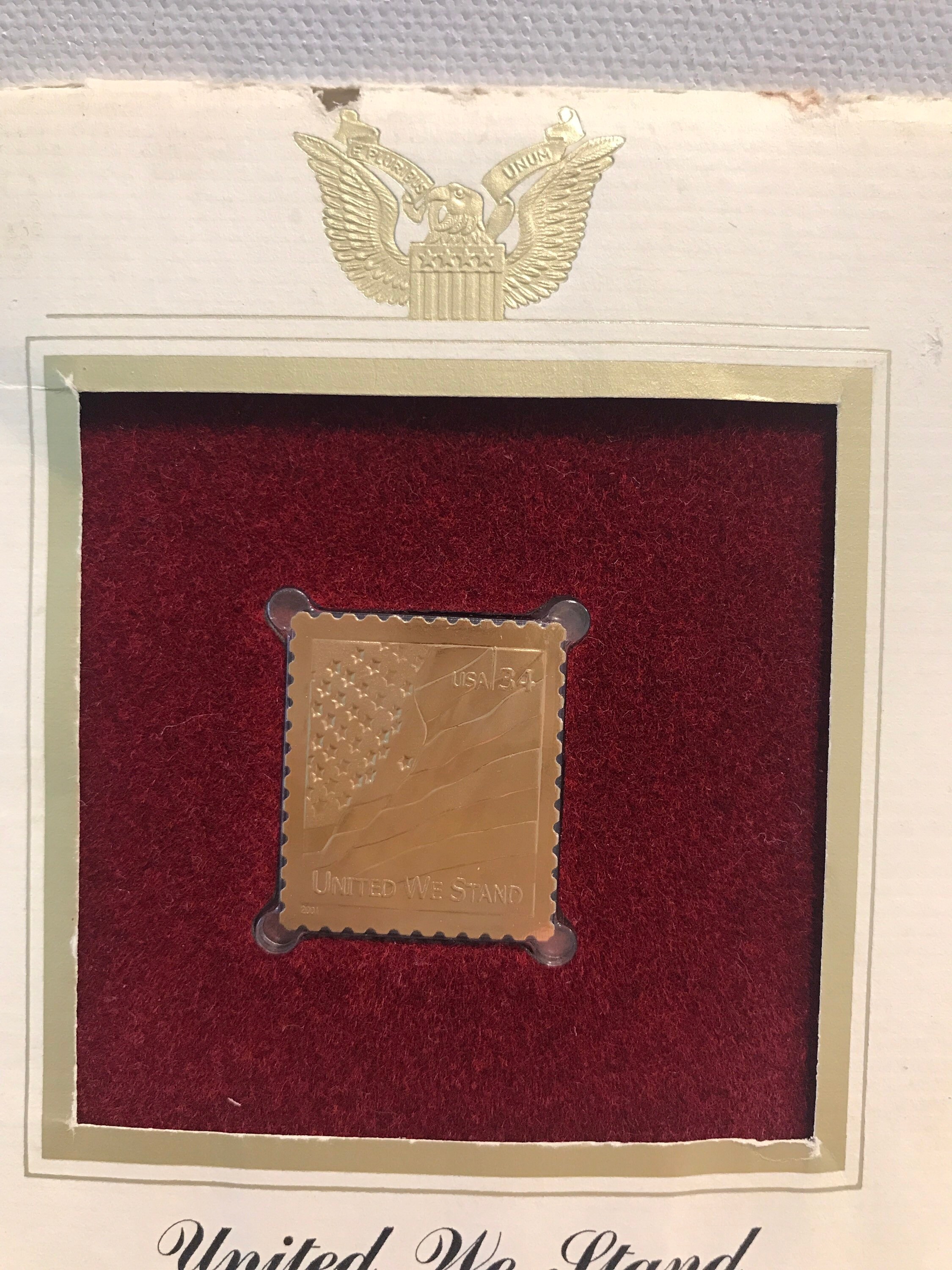 Vintage 2001 , 22K Gold Stamp Replica United We Stand Series USPS. - Etsy