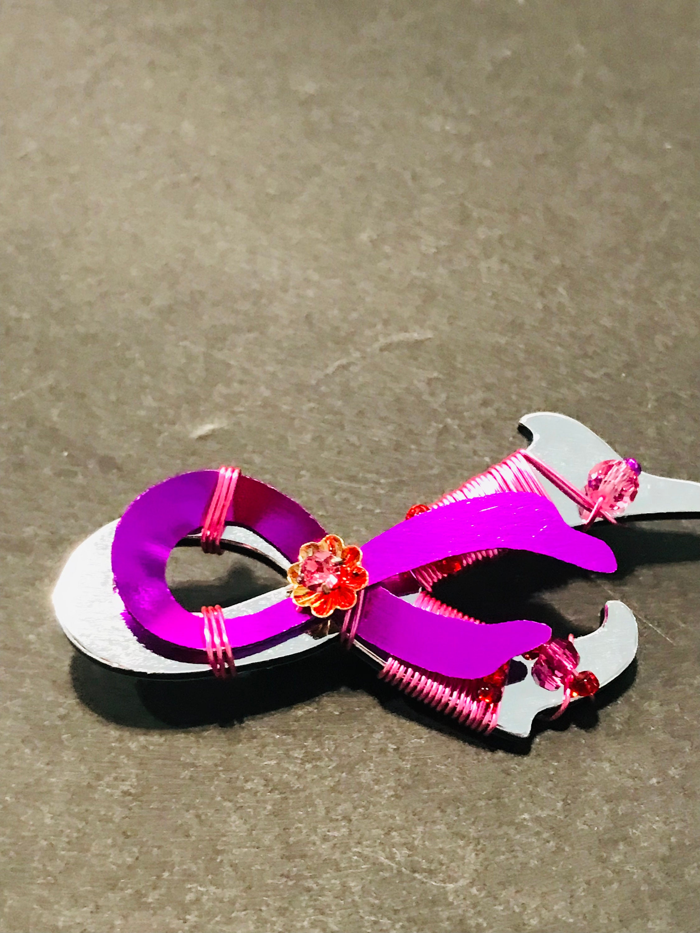 Vintage Liztech Hand Wired Hot Pink Brooch Pin Signed Rare - Etsy