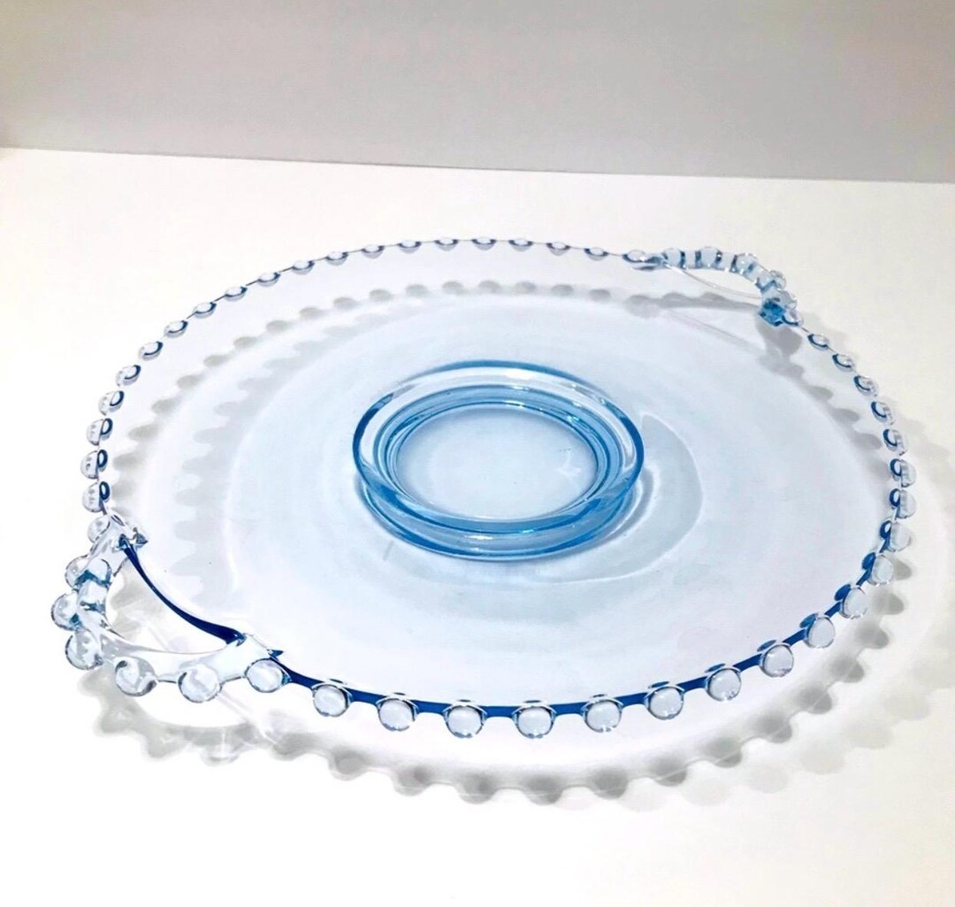 Vintage Candlewick Viennese Blue by Imperial-ohio 2 Handled Plate 10 ...