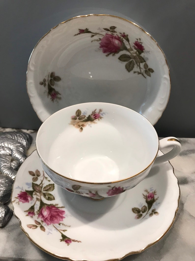 Vintage Royal Rose Fine China 3 Pc Set. - Etsy