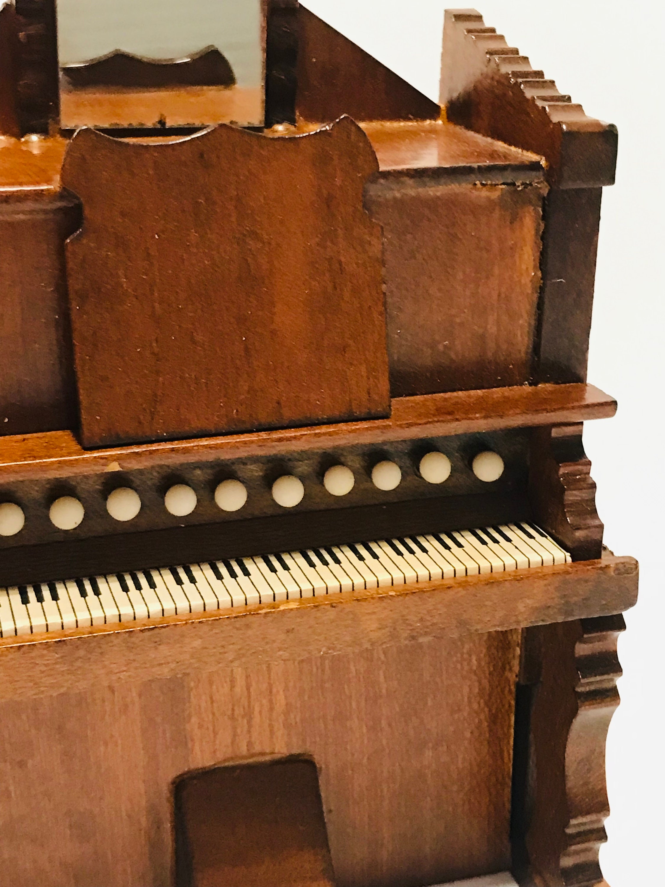 Vintage Stackman Miniature Pump Organ 1:12 Wood Musical Box Dollhouse ...