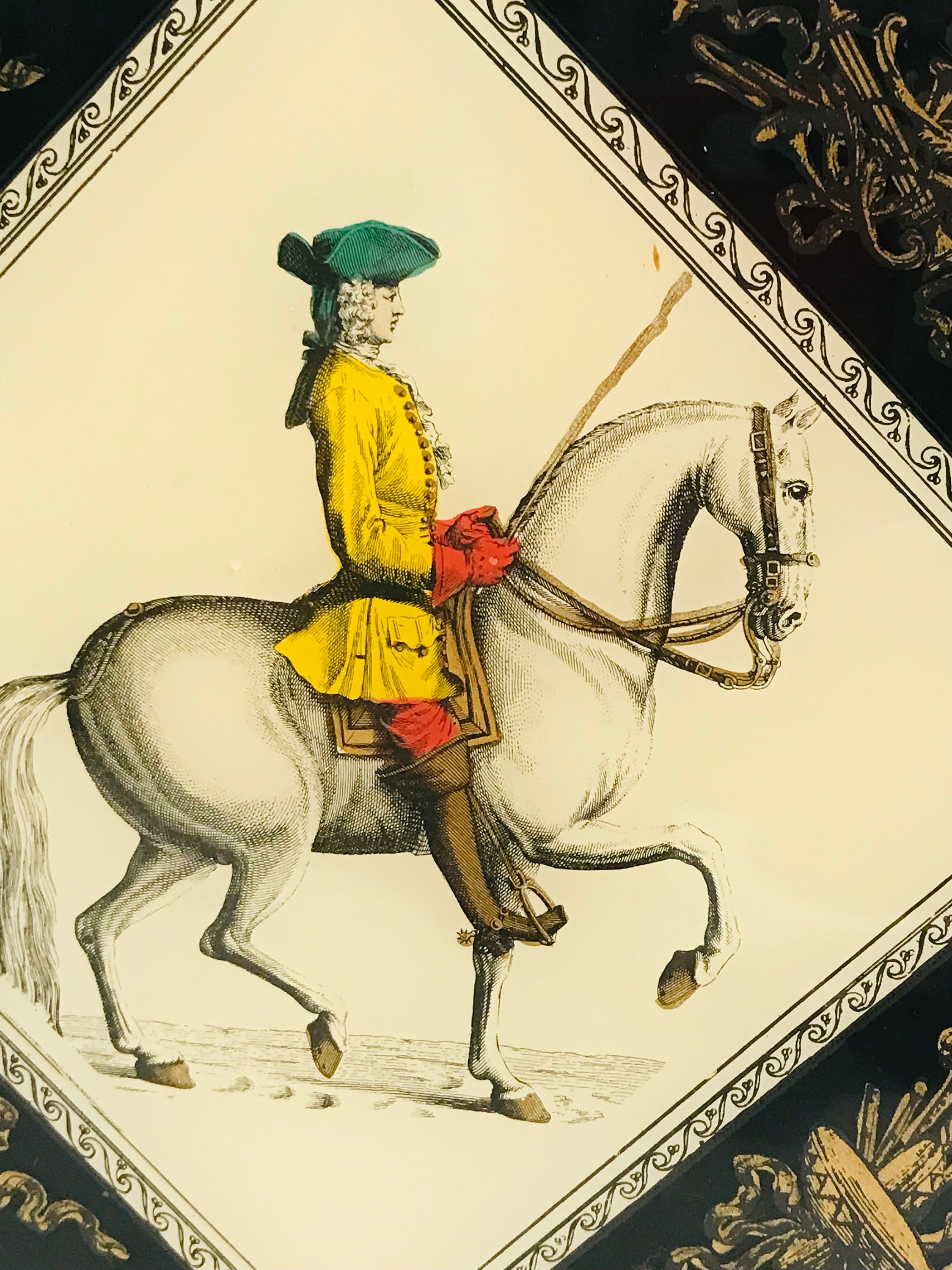 Vintage Horseman Polychrome Print Frame 99 - Etsy