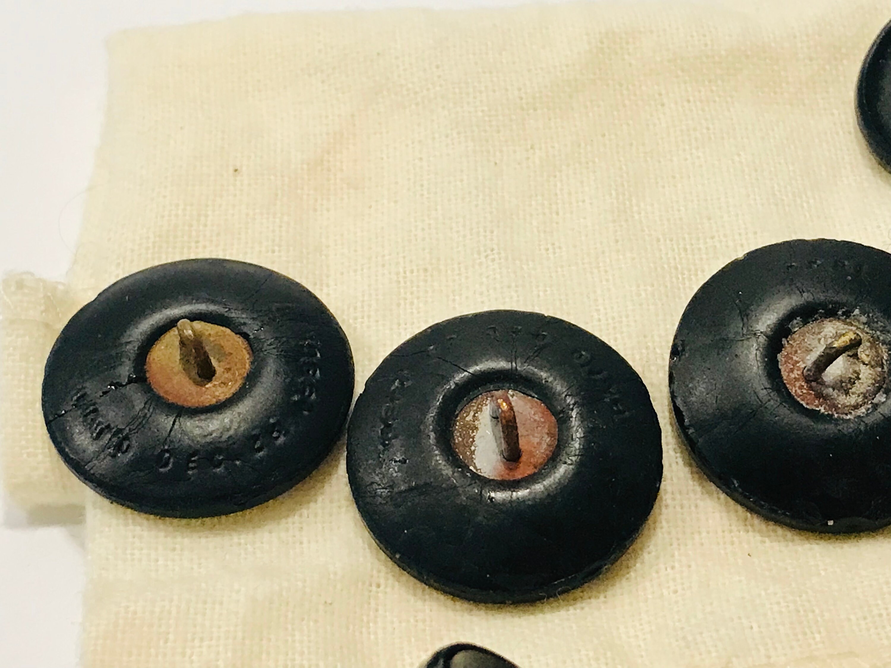 Rare 1800s 6 Antique DEKNATEL Button Black Glass Dec.28,1880 Deknatel ...