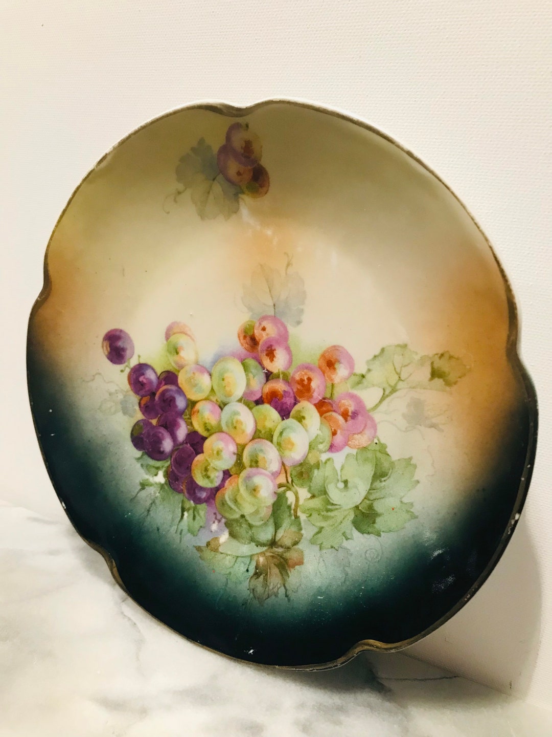 Vintage Grapes Design Hand Painted Porcelain Plate Germany 8.5 - Etsy