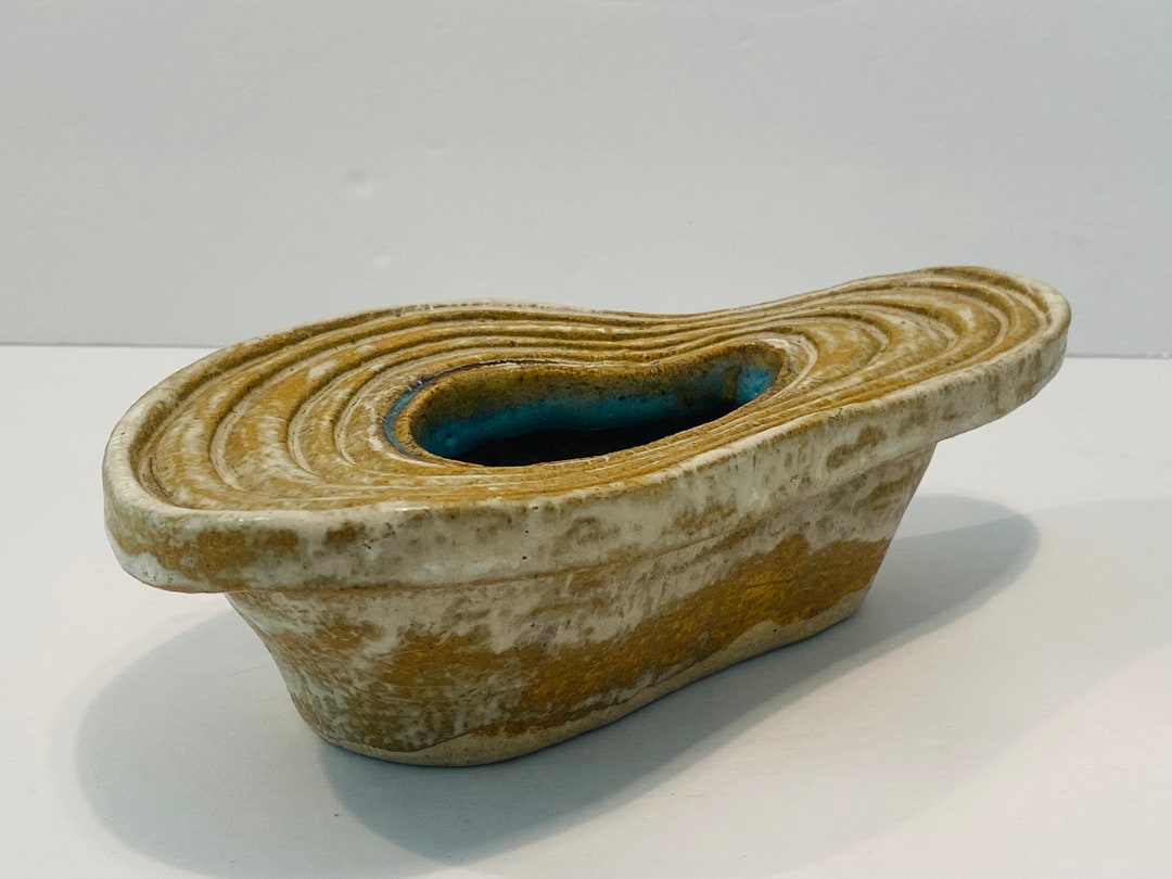 Vintage Blue Eye Studio Ceramic Art Small Sculpture Bowl 8”-3.5”-2.5 ...