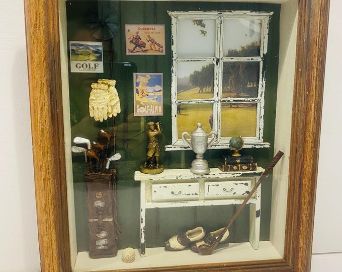 3D Golf Shadow Box Wall Hanging 13.5”-11.5” - Etsy
