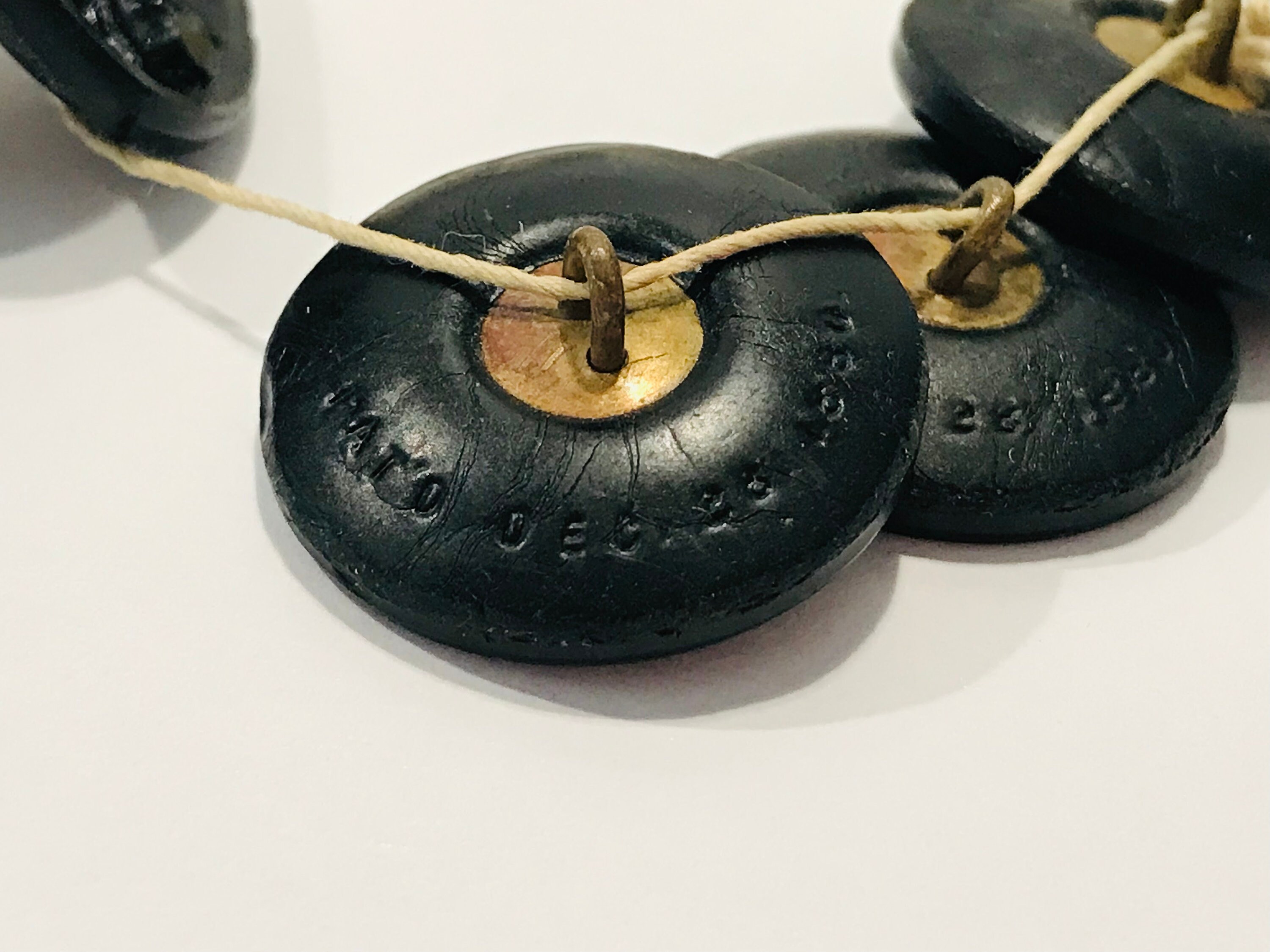 Rare 1800s 6 Antique DEKNATEL Button Black Glass Dec.28,1880 Deknatel ...