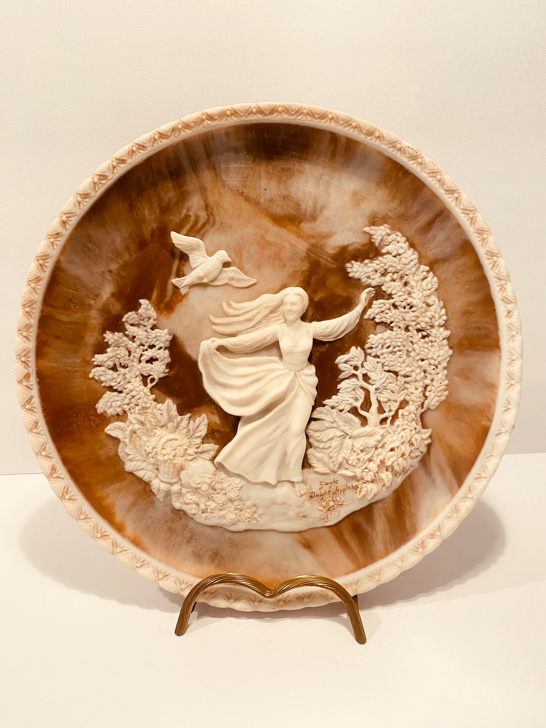 Vintage “to a Skylark” Gayle Bright Incolay Studios Collectors Plate ...