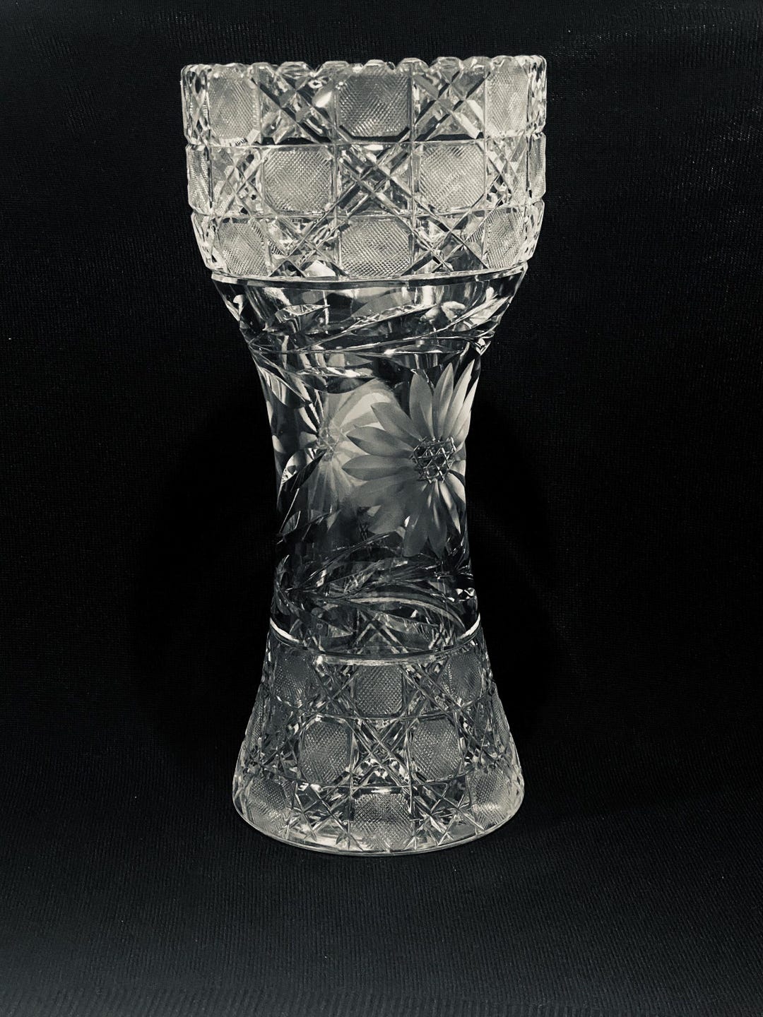 Antique American Brilliant Period Cut Crystal Corset Vase 13” - Etsy