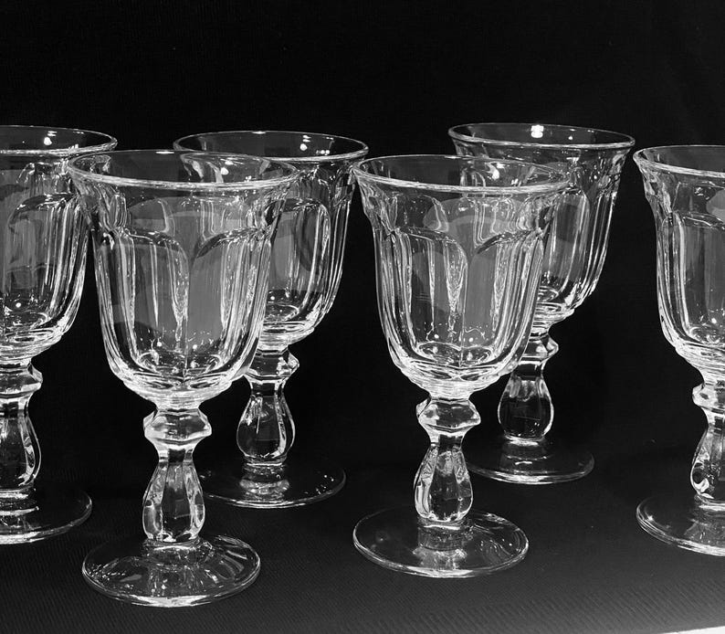Vintage Heisey Colonial Clear Glass Water Wine Goblets Set of 6 - Etsy