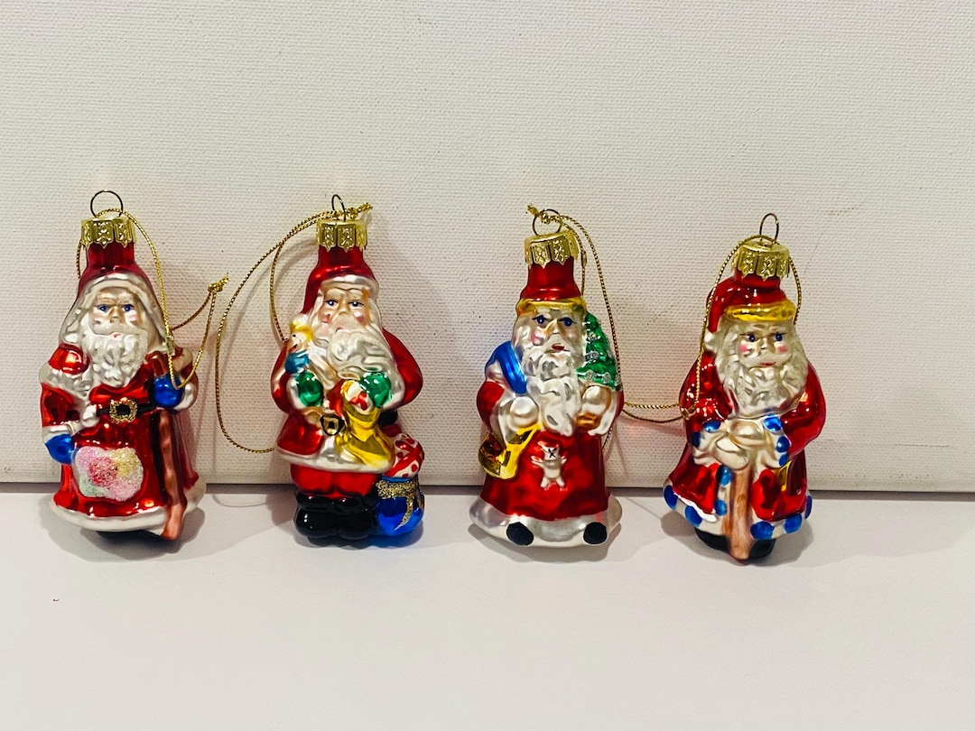 Thomas Pacconi Santa’s Around the World Set of 4 Blown Glass Christmas ...