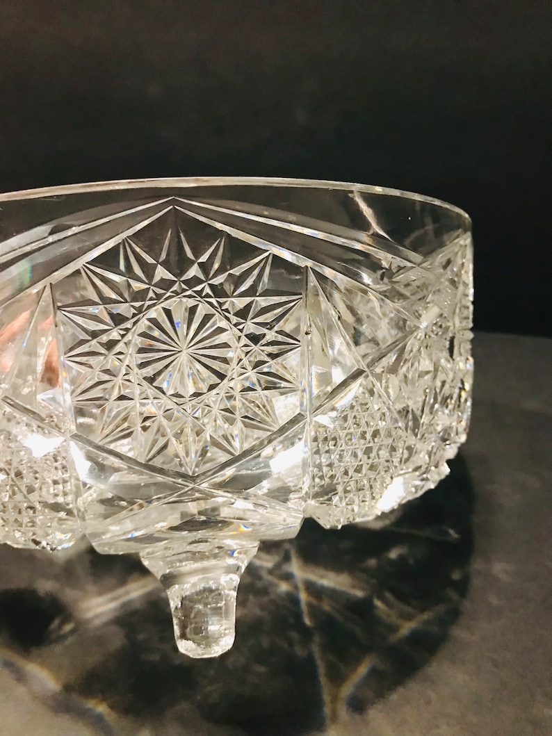 Vintage Star of David American Brilliant Period Crystal Three Footed ...