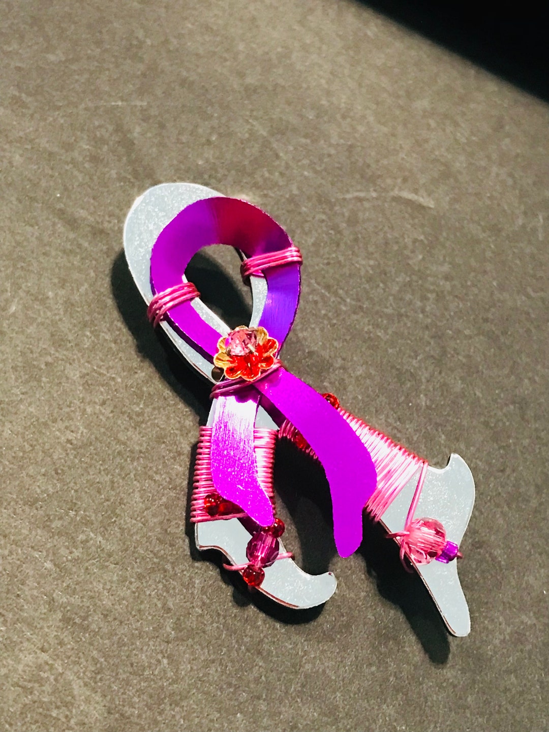 Vintage Liztech Hand Wired Hot Pink Brooch Pin Signed Rare - Etsy