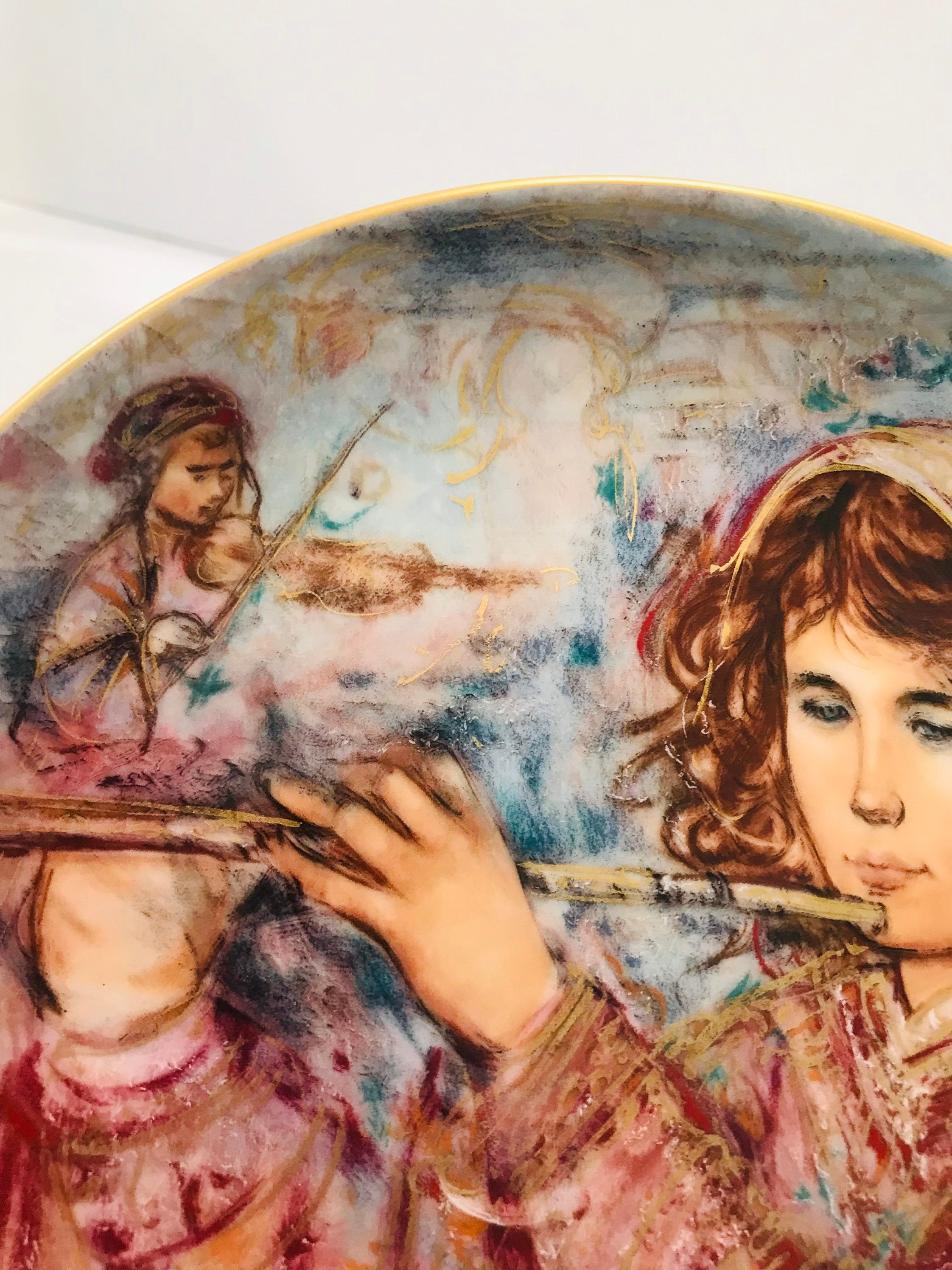 Vintage Edna Hibel Limited Edition Collectible Plate Ednas Music ...