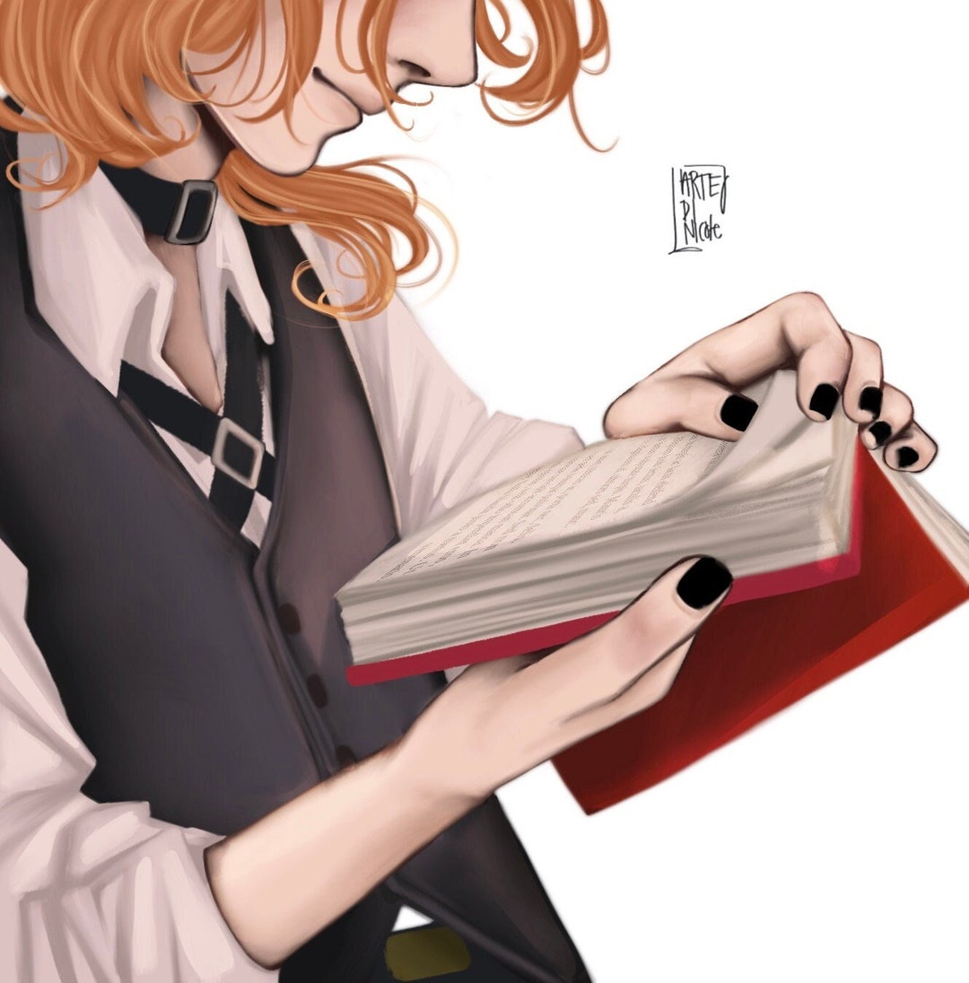 My Name's Chuuya and I Like to Read 7x7 & 10x10 Print (chuuya Nakahara ...