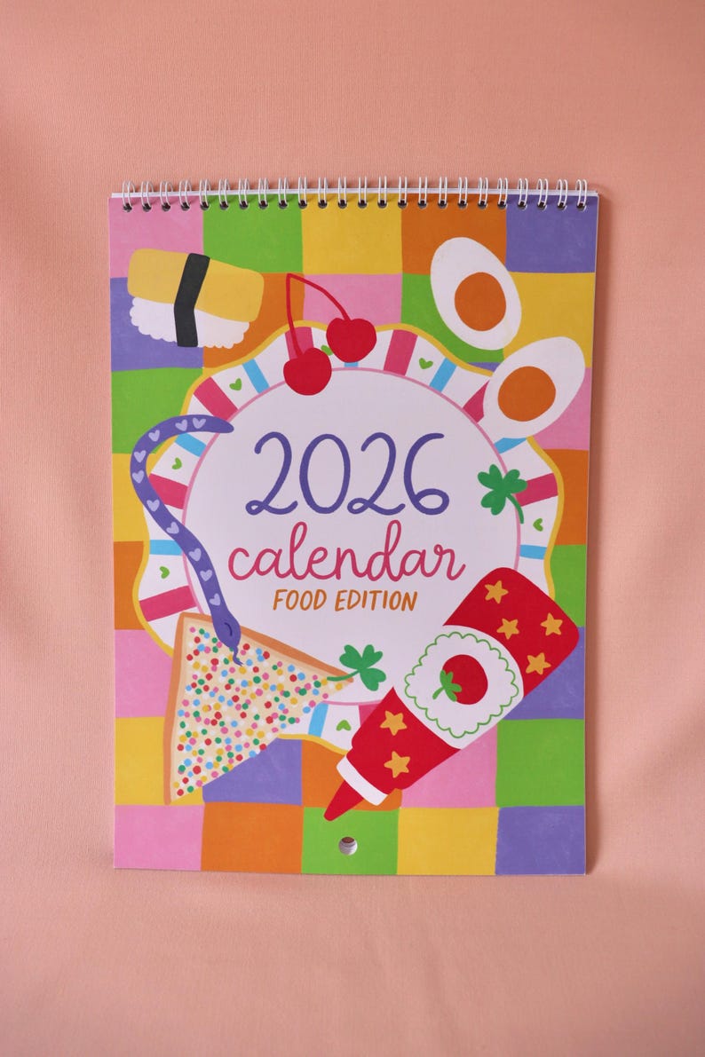 2026 Illustrated Food Calendar | Sweet Treats, Snacks, Snakes ...