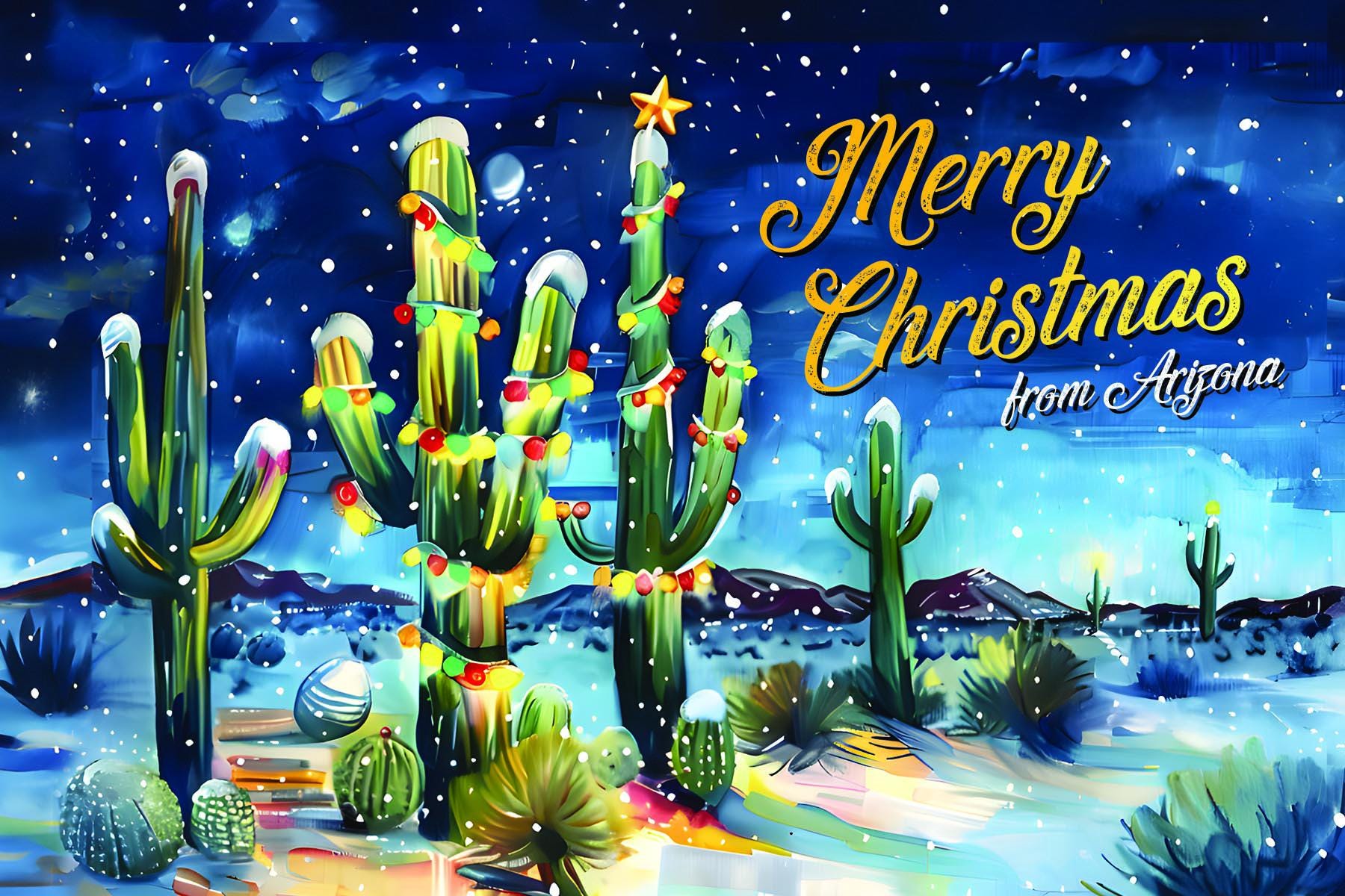 Merry Christmas From Arizona Post Card - Etsy