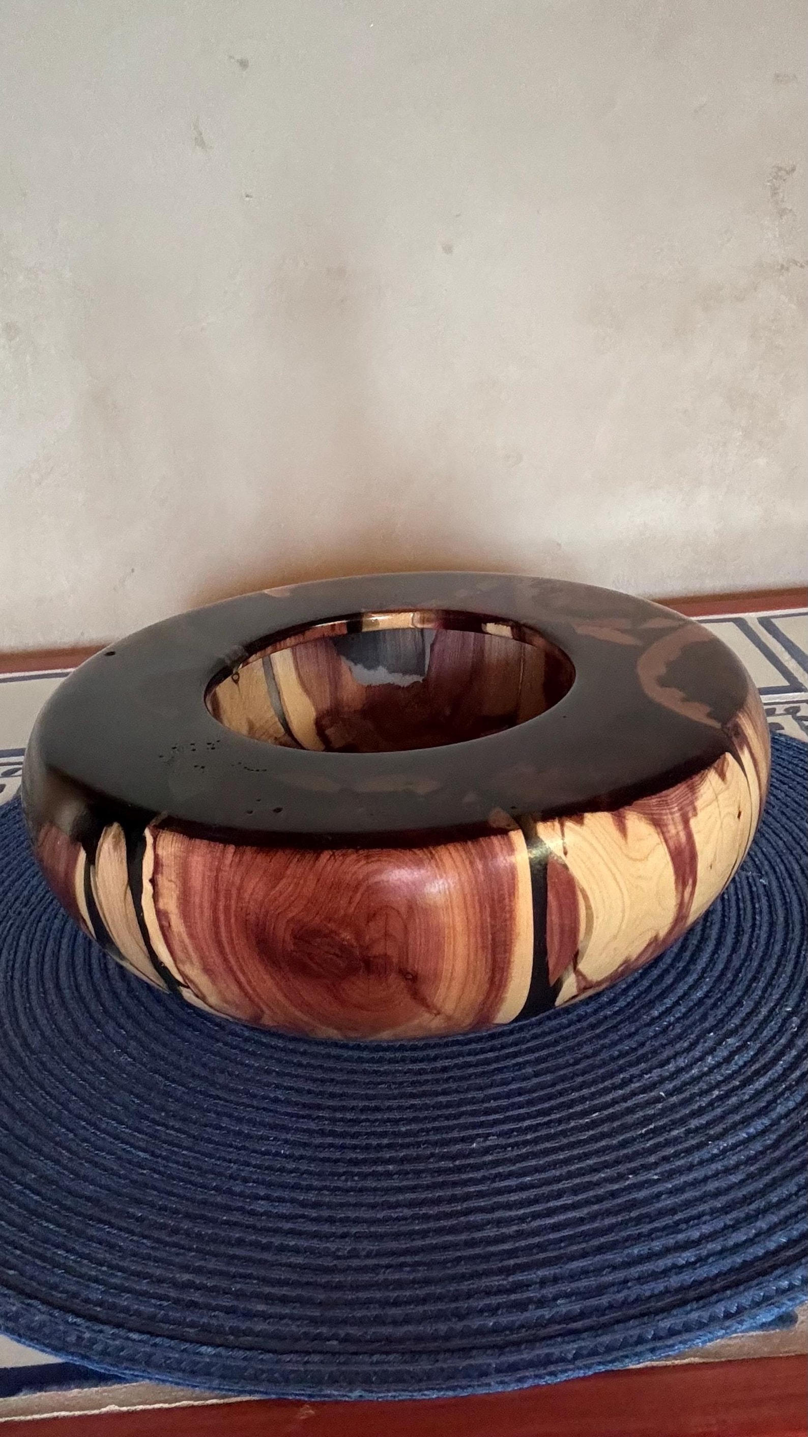 Custom Juniper and Red Blue Epoxy Bowl - Etsy