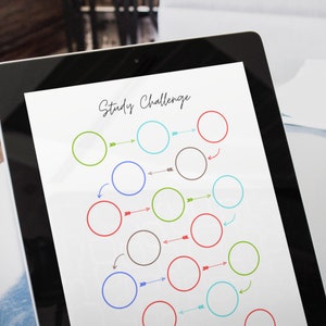 A4 Printable Study Challenge Circle Worksheet Interactive Study Aid - Etsy