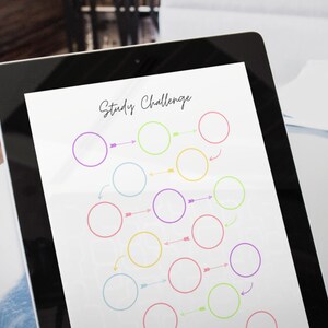 A4 Printable Study Challenge Circle Worksheet Interactive Study Aid - Etsy