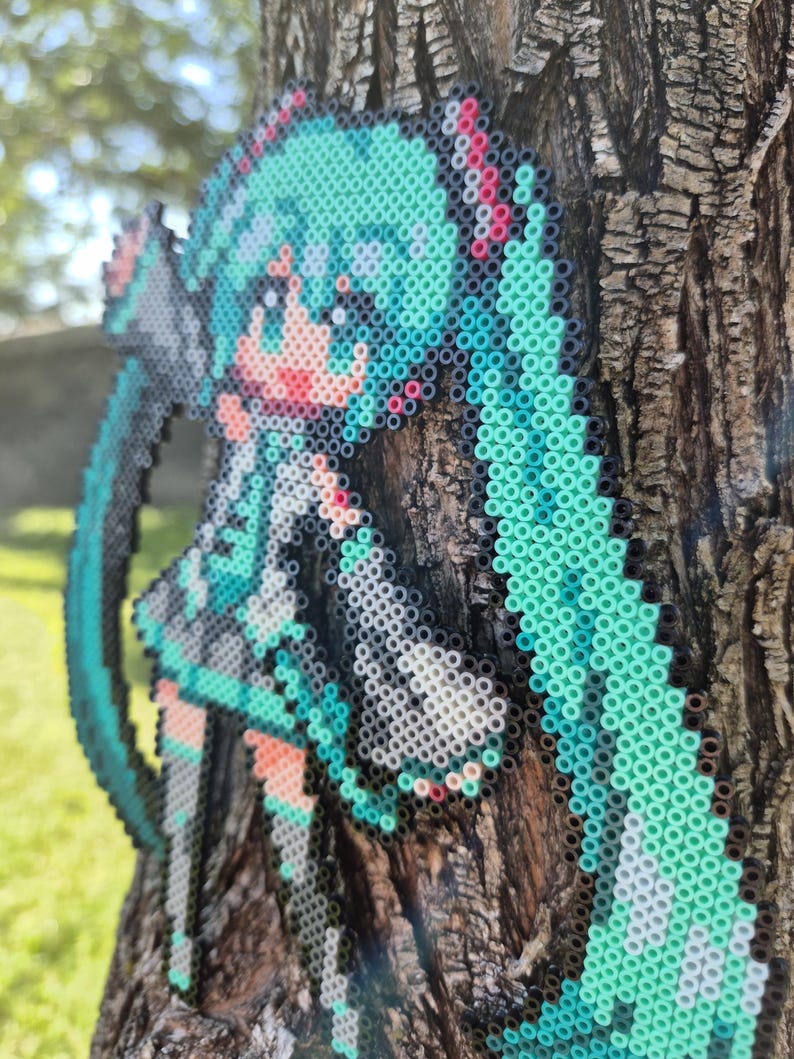 Hatsune Miku Mini Perler Bead Anime Art - Etsy