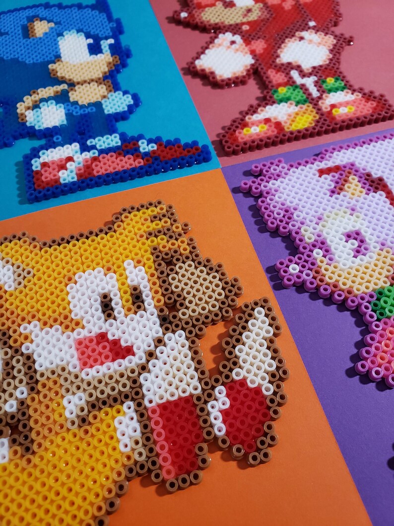 Handmade Sonic the Hedgehog Perler Bead Art: Retro Gamer Gift - Etsy