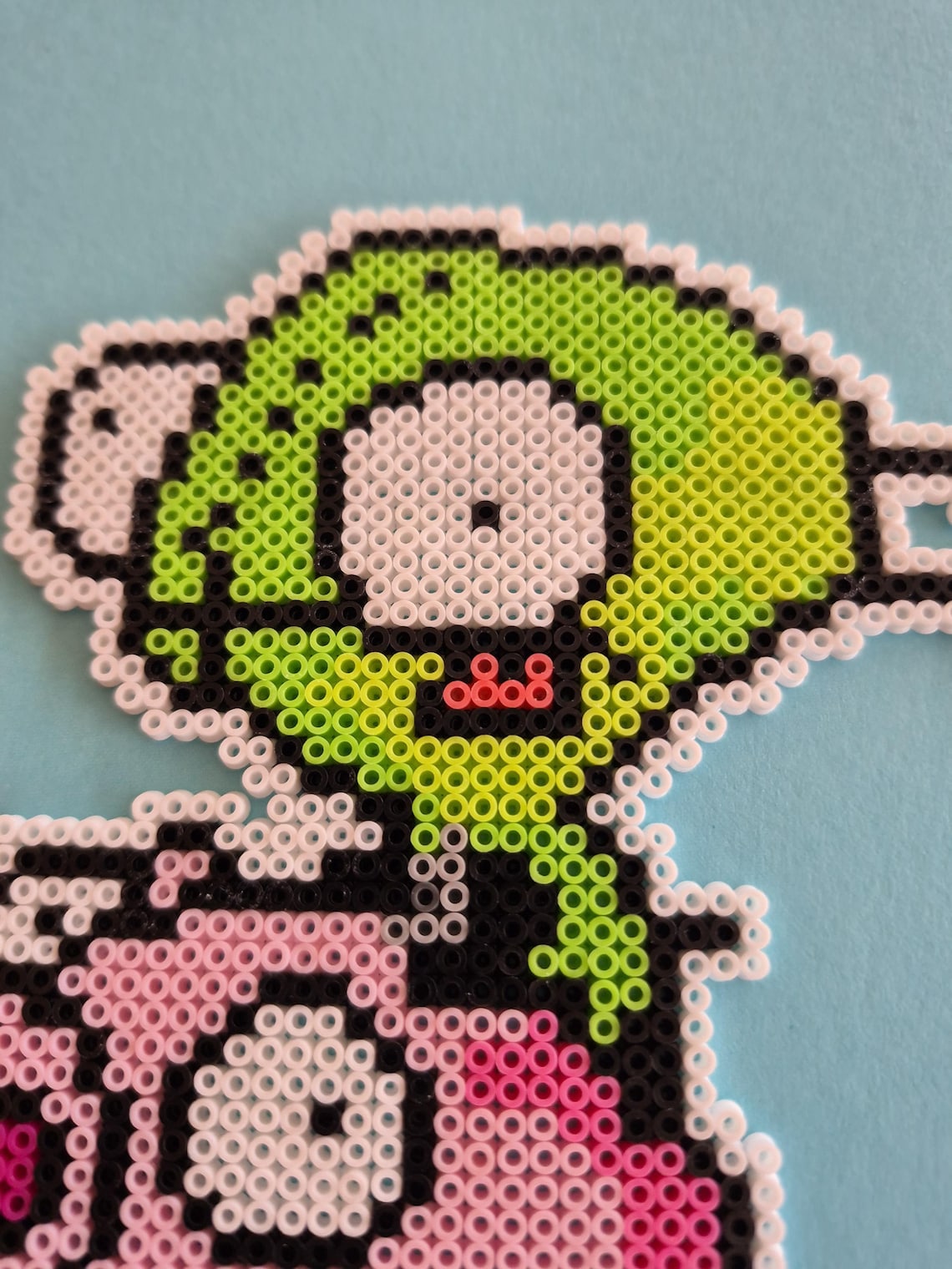 Invader Zim - Gir on Flying Pig Sprite Mini Perler Bead Creation - Etsy