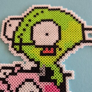 Invader Zim - Gir on Flying Pig Sprite Mini Perler Bead Creation - Etsy