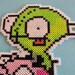 Invader Zim - Gir on Flying Pig Sprite Mini Perler Bead Creation - Etsy