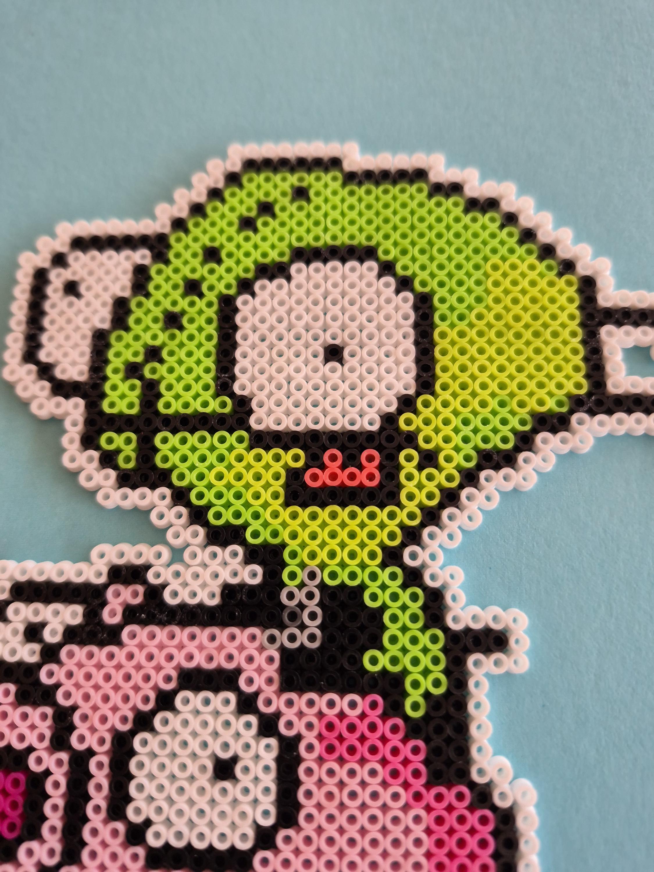 Invader Zim - Gir on Flying Pig Sprite Mini Perler Bead Creation - Etsy