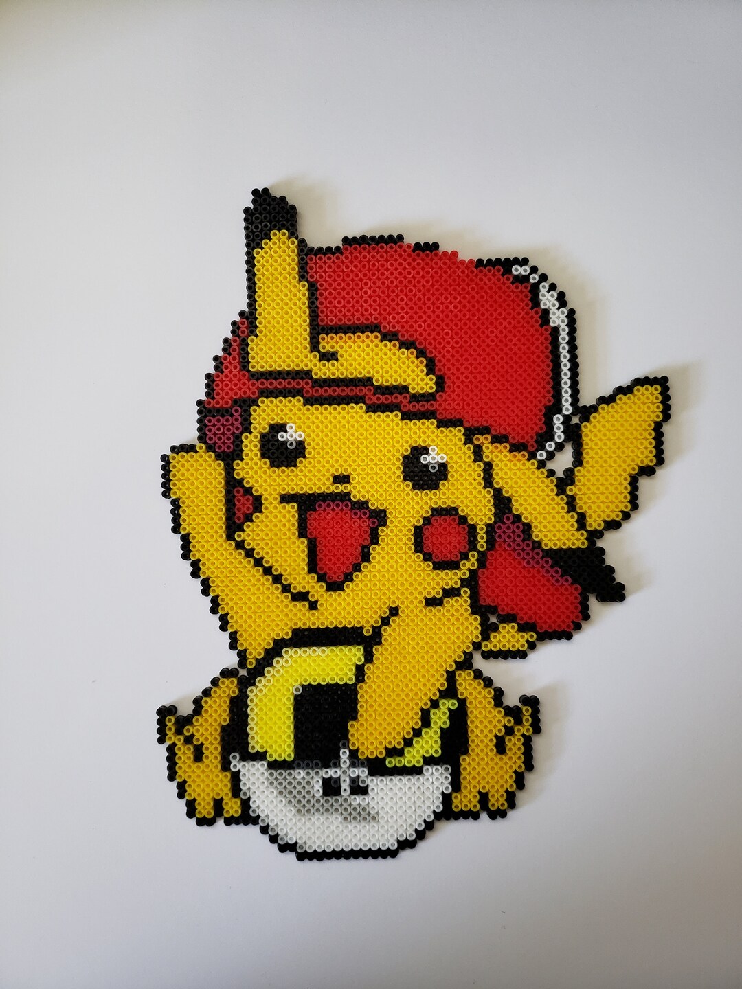 Pikachu With Ash Hat and Ultra Ball Sprite Mini Perler Bead Creation - Etsy