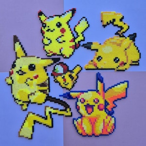 Perler Pikachu Pokemon, Mini Perler Bead Sprites, Gamer Gift, 8 Bit ...