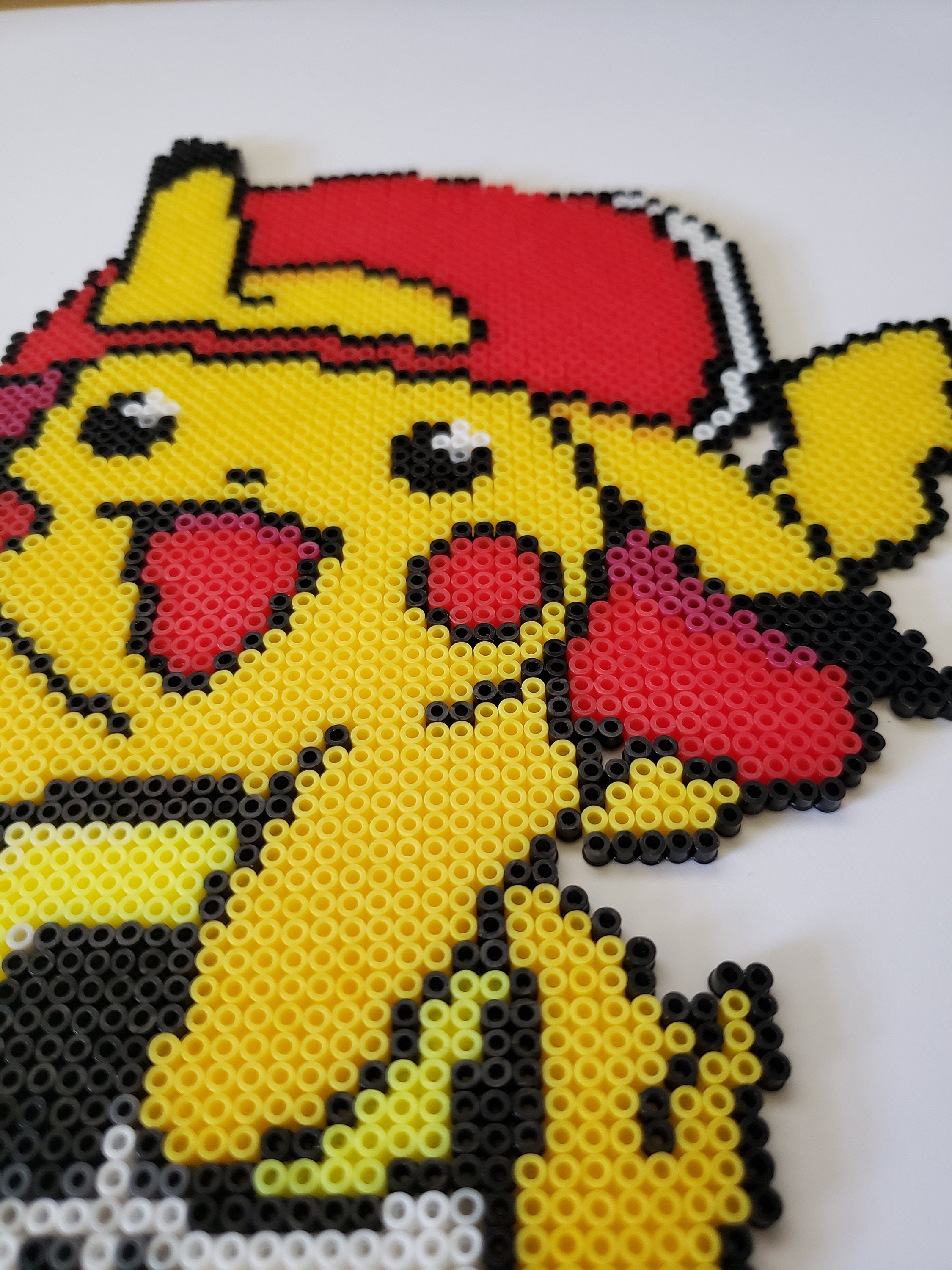 Pikachu With Ash Hat and Ultra Ball Sprite Mini Perler Bead Creation - Etsy