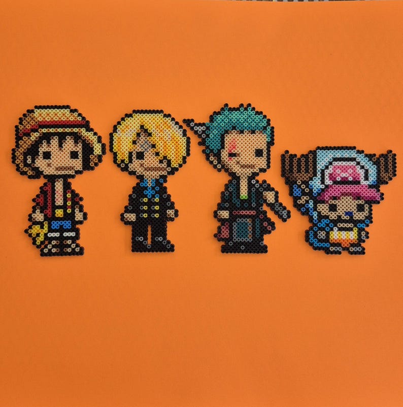 One Piece Mini Perler Bead Art, Monkey D. Luffy, Rorona Zoro, Sanji ...