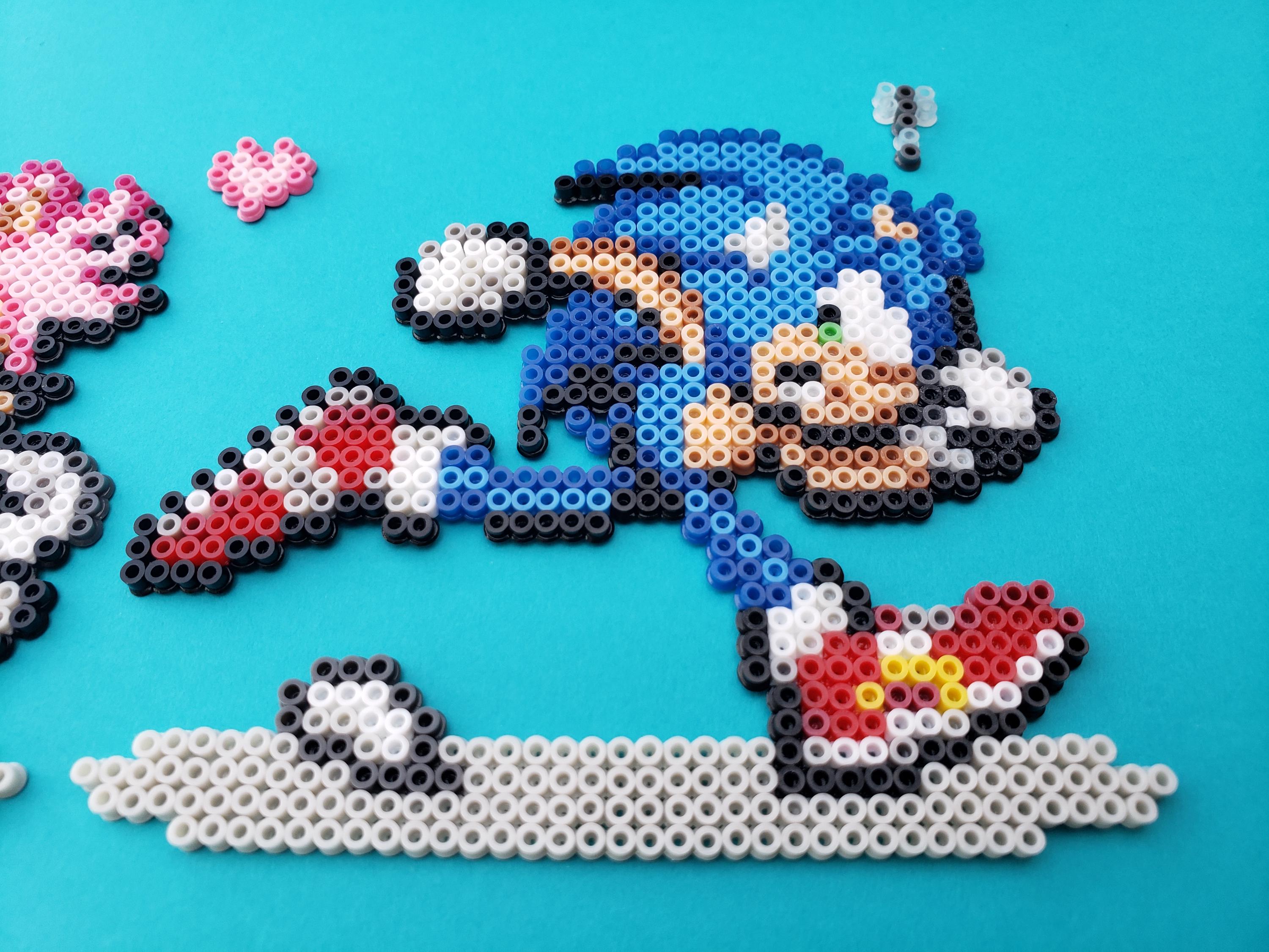 Sonic and Amy Rose Mini Perler Bead Creation - Etsy