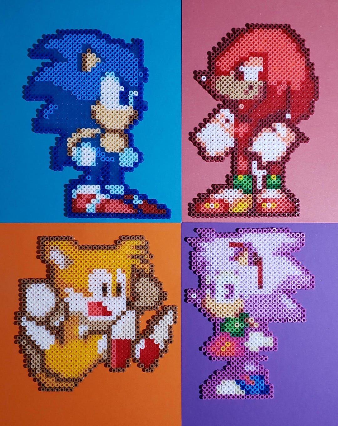 Handmade Sonic the Hedgehog Perler Bead Art: Retro Gamer Gift - Etsy