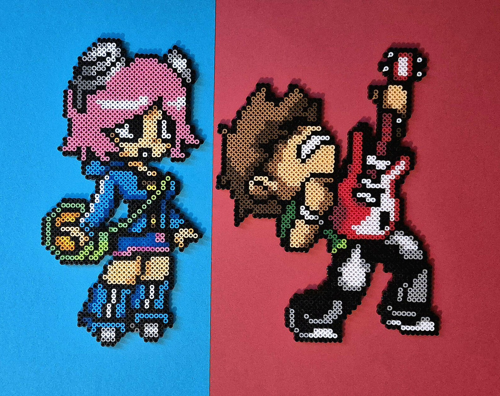 Scott Pilgrim and Ramona Flowers Mini Perler Bead Art - Etsy