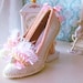 Rococo Marie Antoinette Pumps: Ivory Lace, Pink Ribbon, Ostrich Feather ...