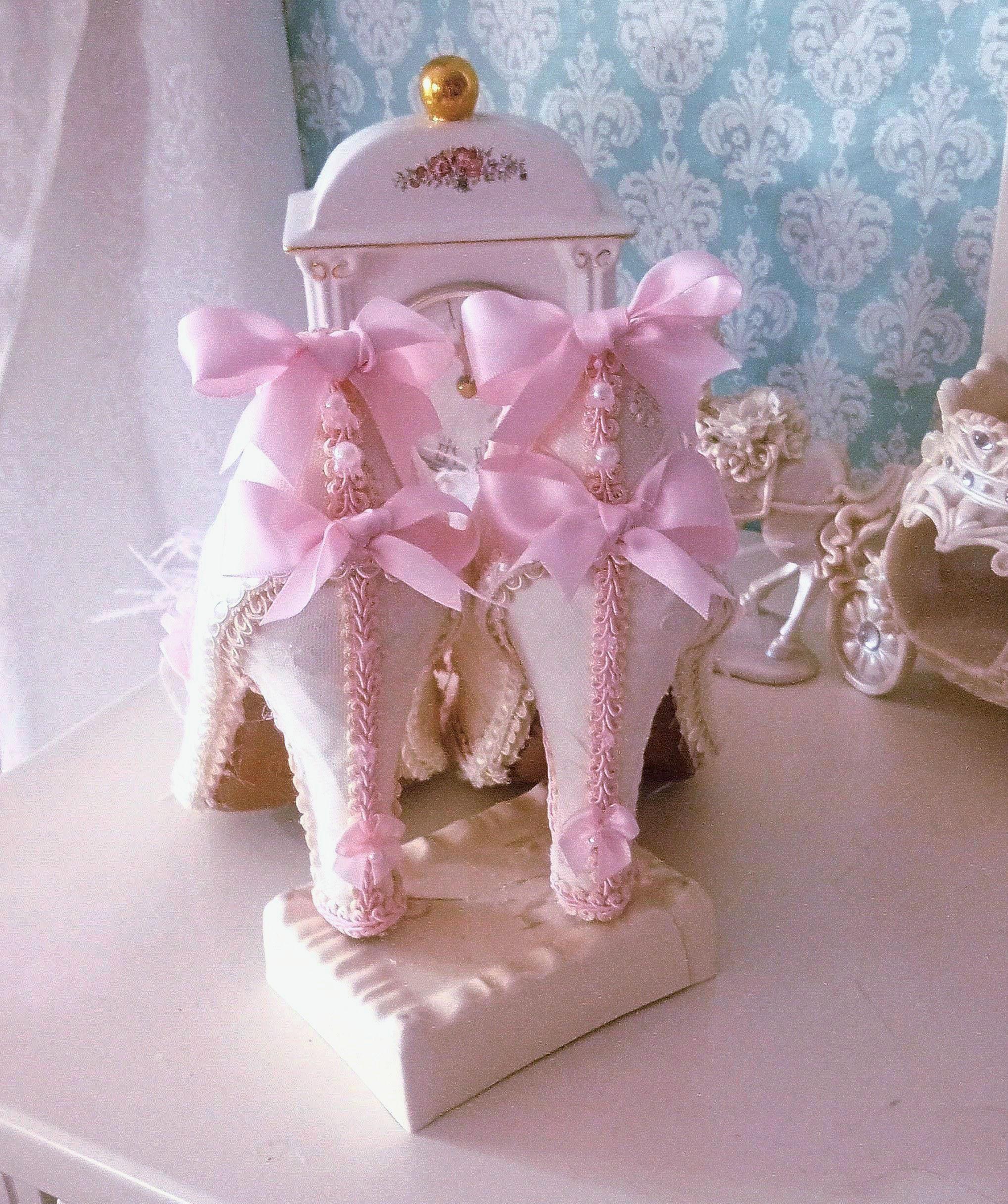 Rococo Marie Antoinette Pumps: Ivory Lace, Pink Ribbon, Ostrich Feather ...